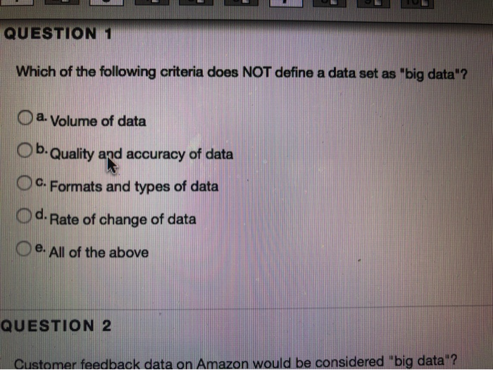 Solved QUESTION 1 Which of the following criteria does NOT | Chegg.com