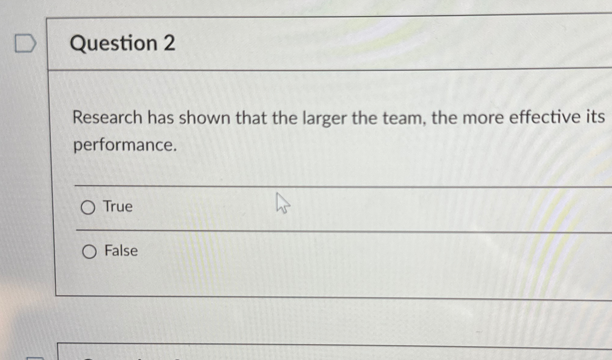 Solved Question 2Research has shown that the larger the | Chegg.com