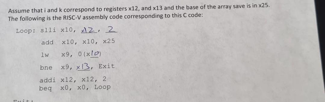 Solved Assume that i and k ﻿correspond to registers ×12, | Chegg.com