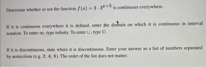 Solved Determine whether or not the function f(x)=3⋅3x+5 is | Chegg.com