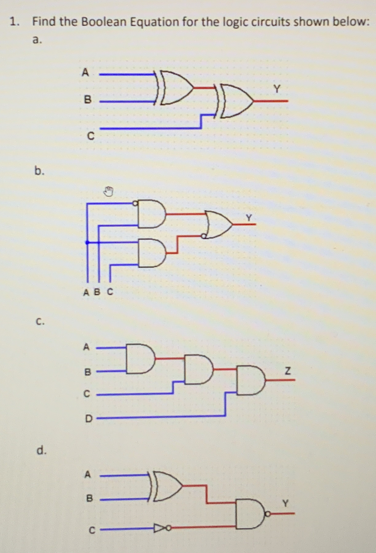 Solved Find the Boolean Equation for the logic circuits | Chegg.com