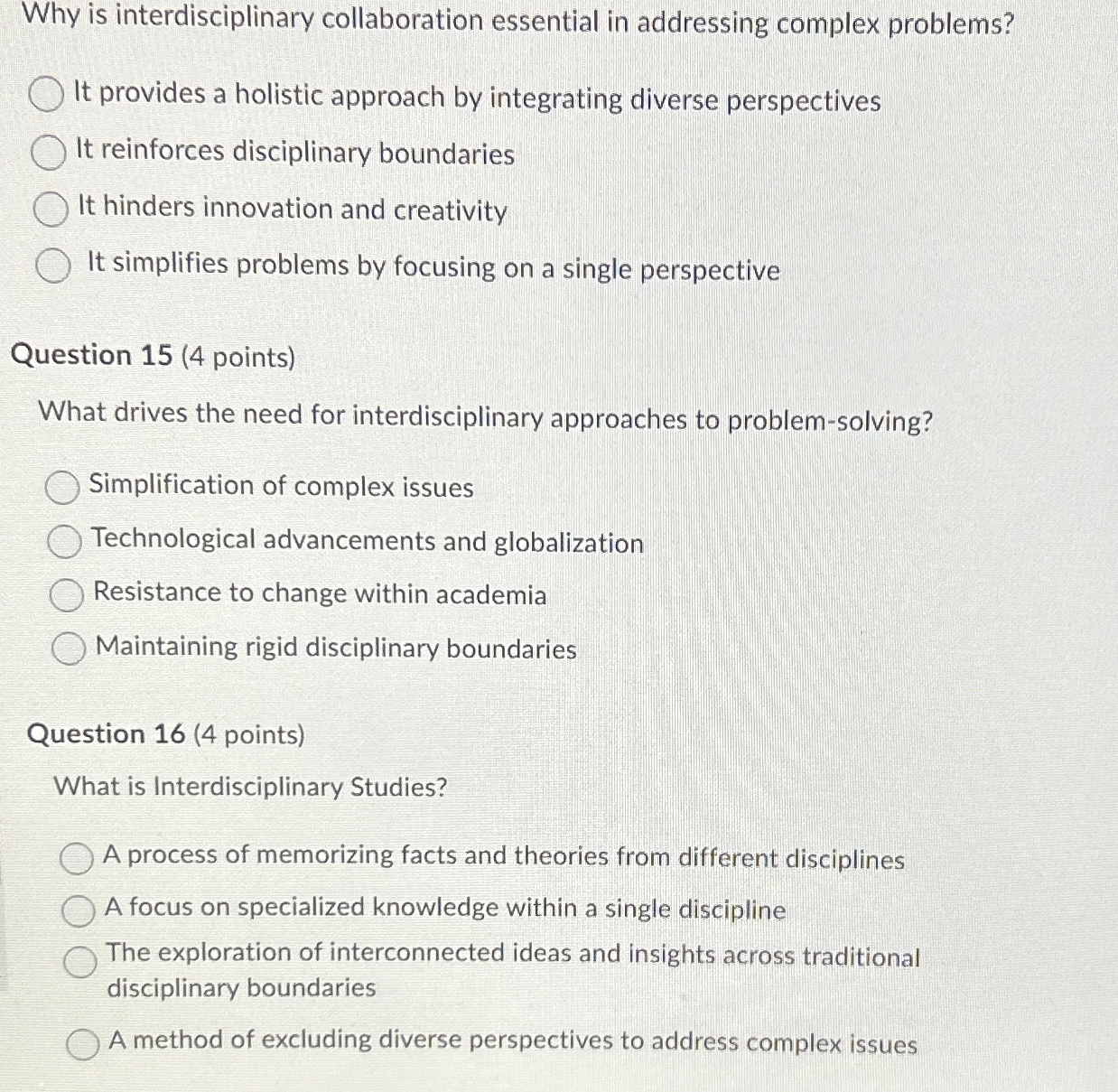 Solved Why is interdisciplinary collaboration essential in | Chegg.com