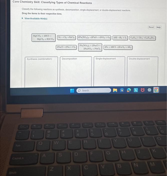Solved Classify the following reactions as synthesis, | Chegg.com