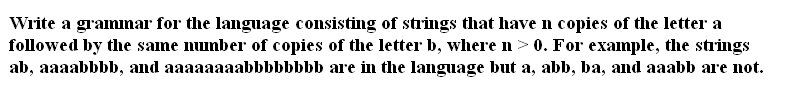 Solved Write a grammar for the language consisting of | Chegg.com