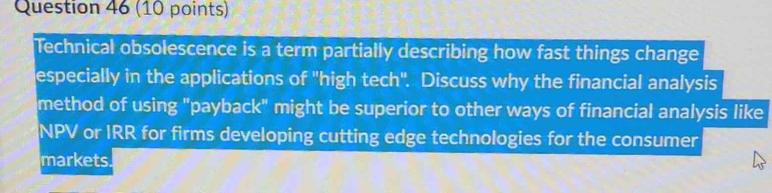 Solved Technical obsolescence is a term partially describing | Chegg.com
