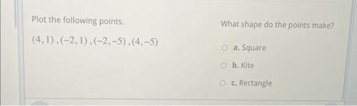 Solved Plot the following points. | Chegg.com