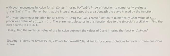 Solved In a well-documented MATLAB script, hmwk8P2.m, plot | Chegg.com