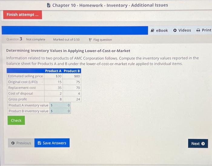 Solved Determining Inventory Values in Applying | Chegg.com