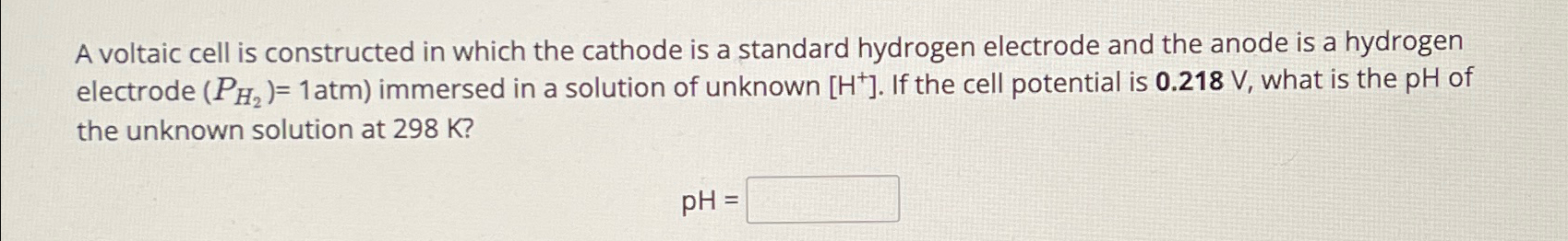 Solved A voltaic cell is constructed in which the cathode is | Chegg.com