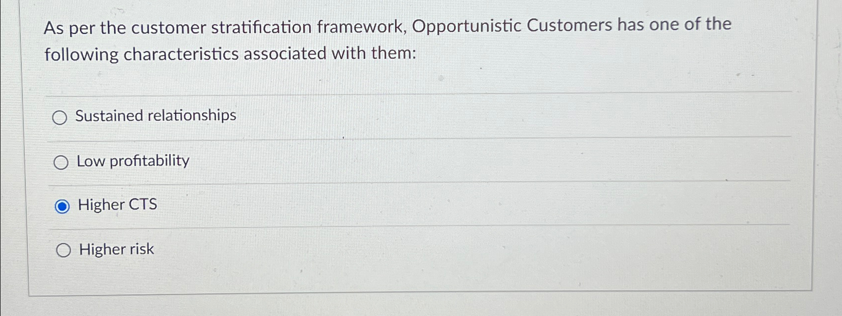 Solved As per the customer stratification framework, | Chegg.com