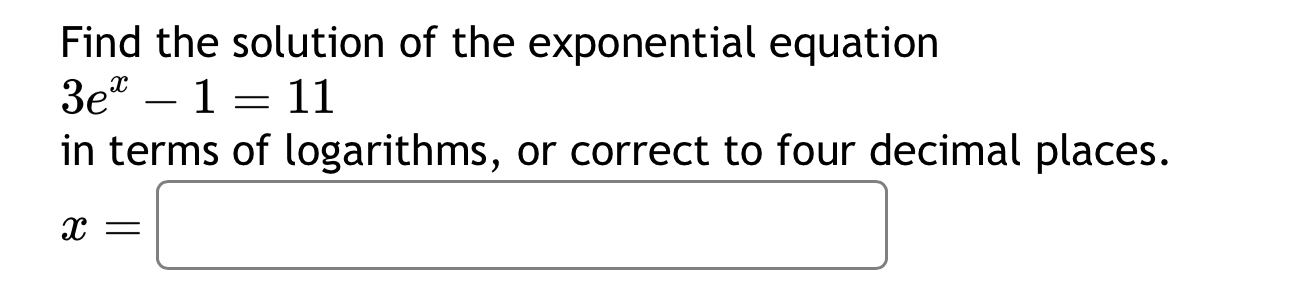 Solved Find the solution of the exponential | Chegg.com