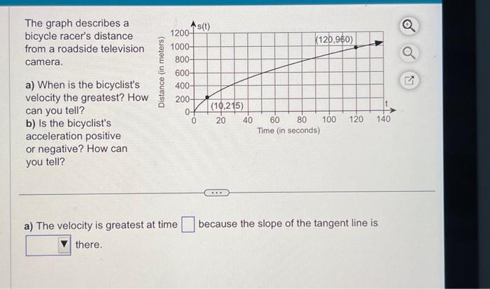 Solved The graph describes a bicycle racer's distance from a | Chegg.com