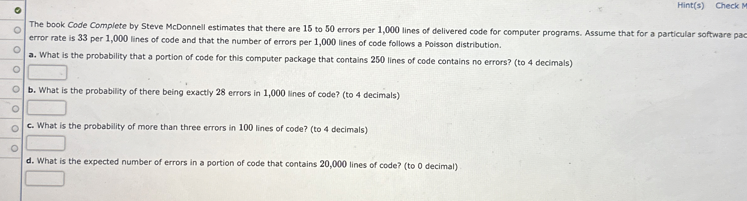 Solved The book Code Complete by Steve McDonnell estimates | Chegg.com