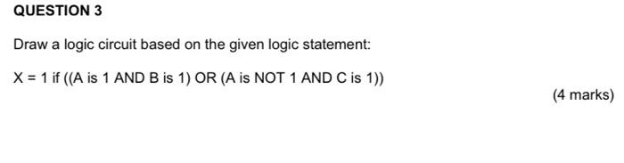 Solved QUESTION 3 Draw a logic circuit based on the given | Chegg.com