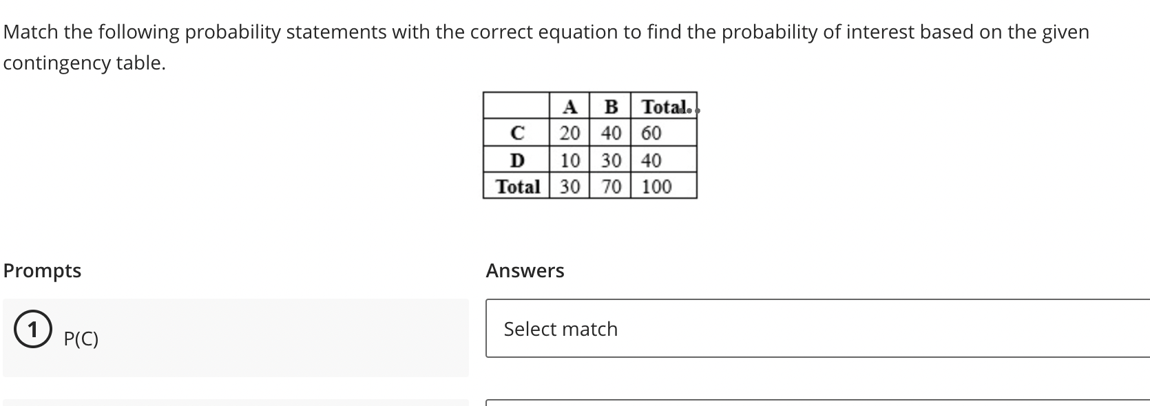 Solved \Match the following probability statements with the | Chegg.com