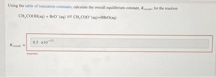 Solved Using the table of ionization constants, calculate | Chegg.com