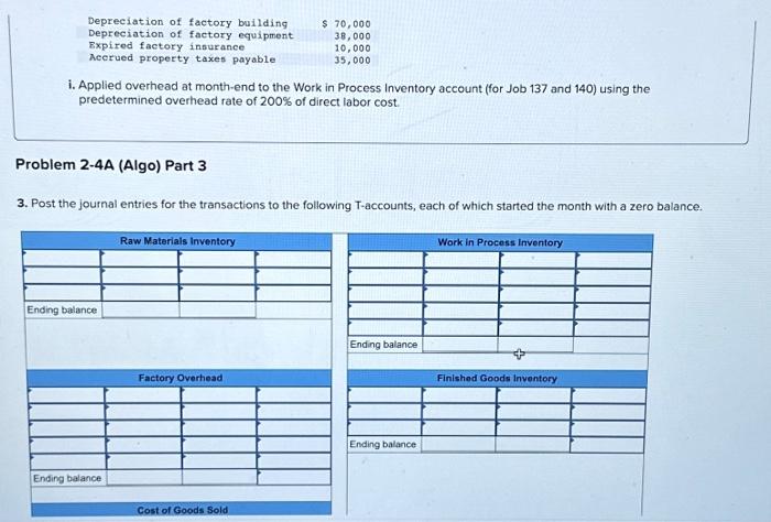 Solved Problem 2-4A (Algo) Preparing job cost sheets, | Chegg.com