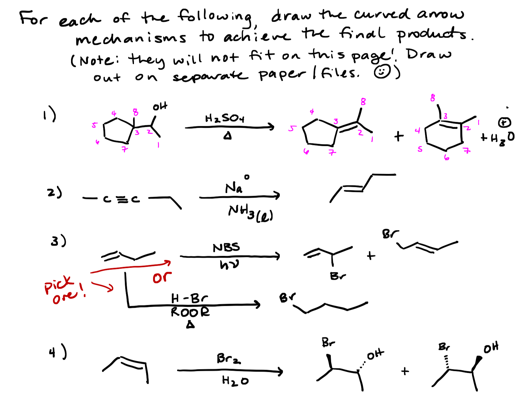 Solved For each of the following, draw the curved arrow | Chegg.com