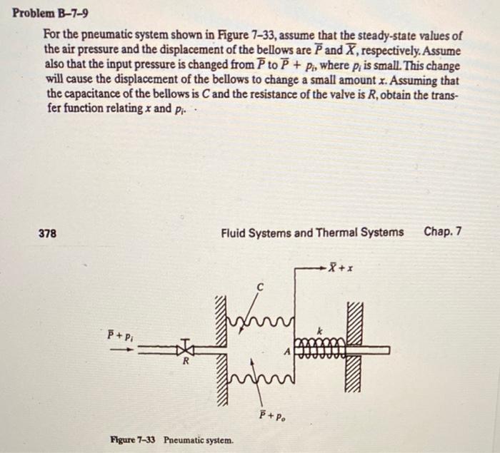 Solved Problem B-7-9 For the pneumatic system shown in | Chegg.com