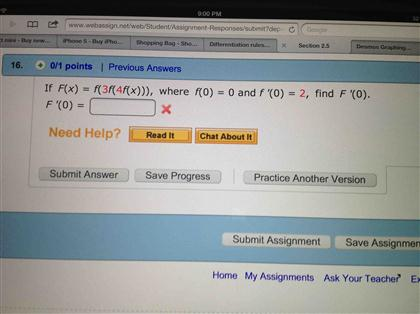 Solved IF f(x) = f(3f(4f(x))), where f(0) = 0 and f(0) = 2, | Chegg.com