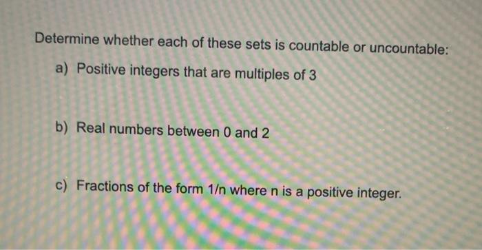 Solved Determine whether each of these sets is countable or | Chegg.com
