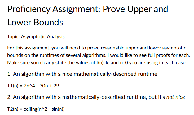 Solved Proficiency Assignment: Prove Upper andLower | Chegg.com
