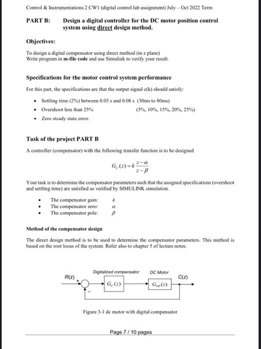 Solved Control \& Instrumentations 2 CWI (digital control | Chegg.com