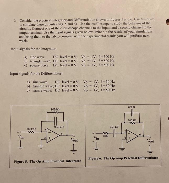 Solved 3. Consider the practical Integrator and | Chegg.com