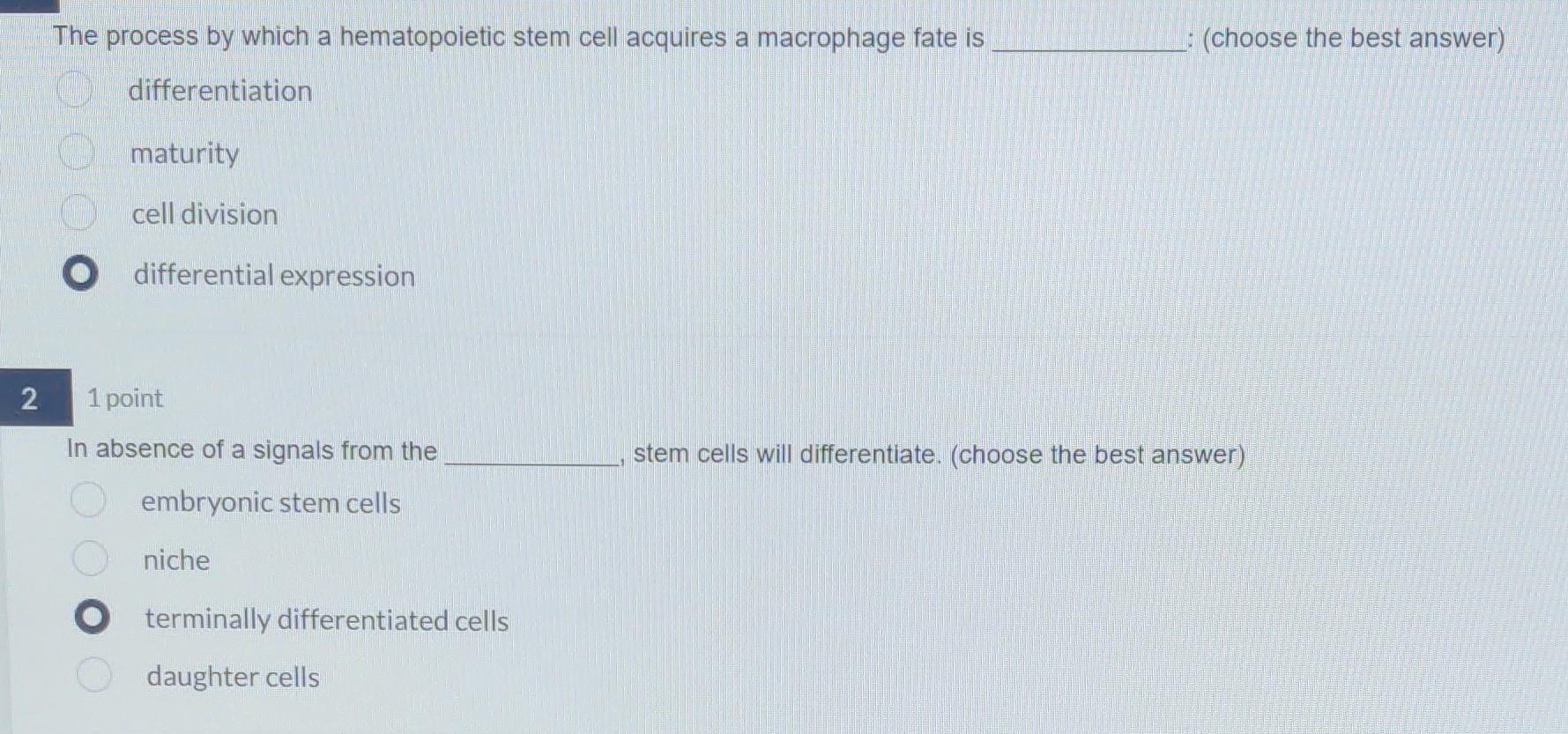 Solved The process by which a hematopoietic stem cell | Chegg.com