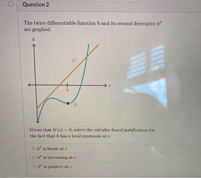 Solved D Question 1 The differentiable function h and its | Chegg.com