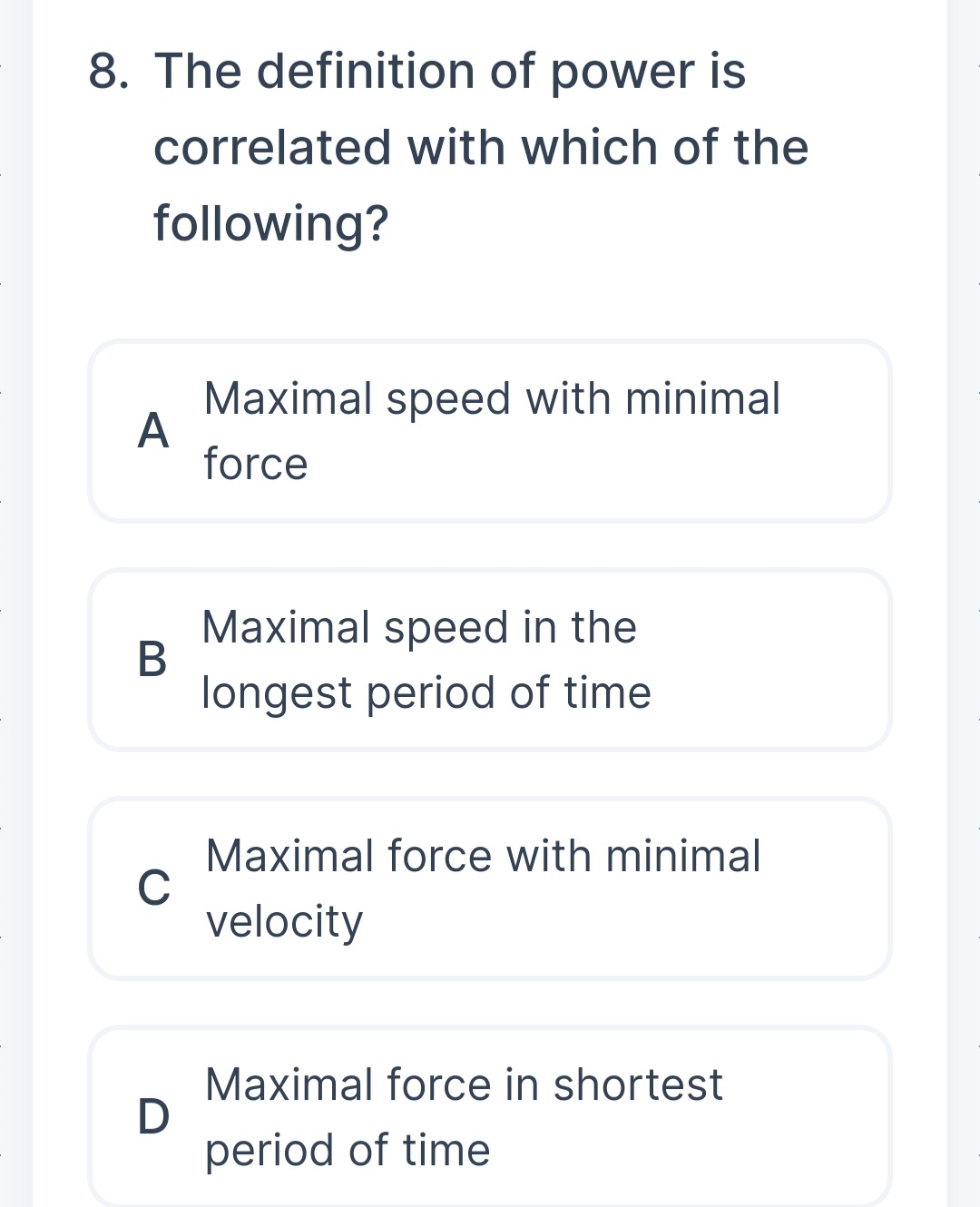 Solved The definition of power is correlated with which of | Chegg.com