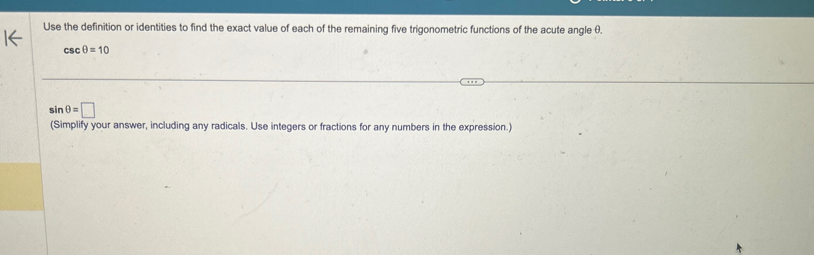 Solved Use the definition or identities to find the exact | Chegg.com