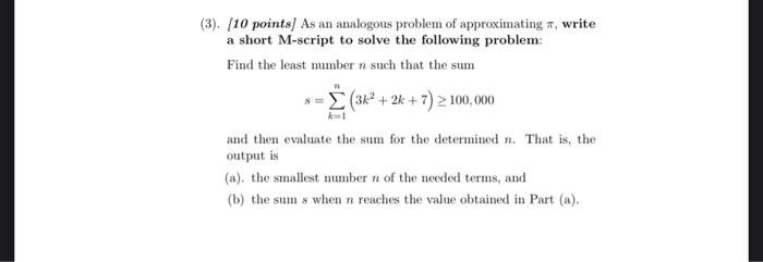 (3). [10 points] As an analogous problem of | Chegg.com