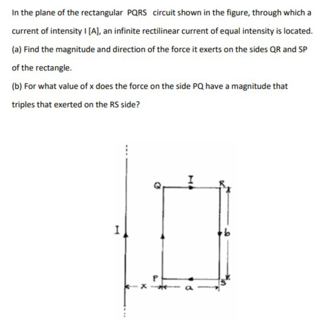 Solved In the plane of the rectangular PQRS circuit shown in | Chegg.com