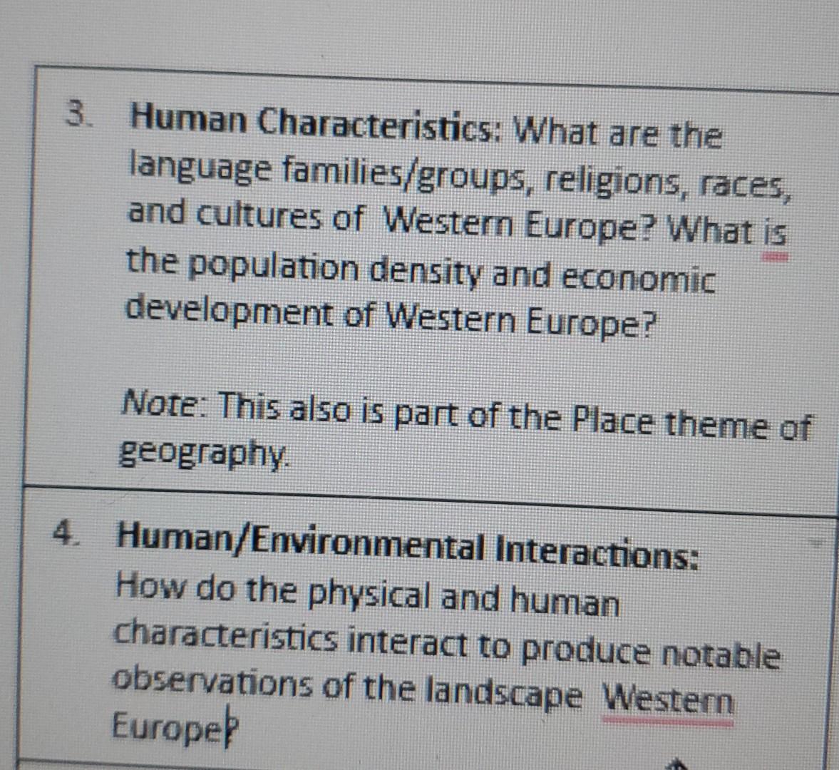 Solved 4. Human/Environmental Interactions: How do the | Chegg.com