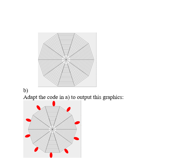 Solved a) ﻿Write a java code segment to plot the following | Chegg.com