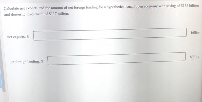 Solved Calculate net exports and the amount of net foreign | Chegg.com