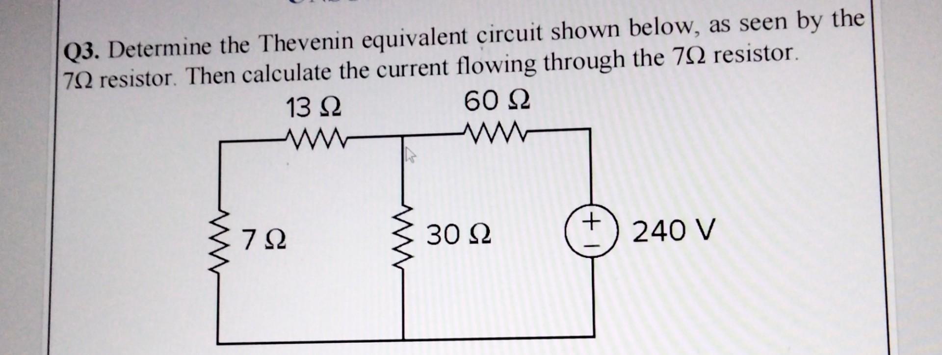 Solved Q3. Determine the Thevenin equivalent circuit shown | Chegg.com