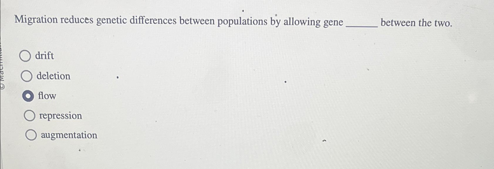 Solved Migration reduces genetic differences between | Chegg.com