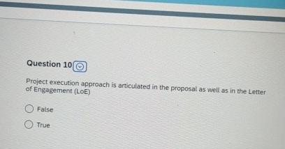 Solved Question 10Project execution approach is articulated | Chegg.com