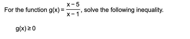 Solved For the function g(x)=x-5x-1, ﻿solve the following | Chegg.com