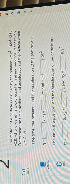 Solved The motion of a particle is defined by the relation | Chegg.com