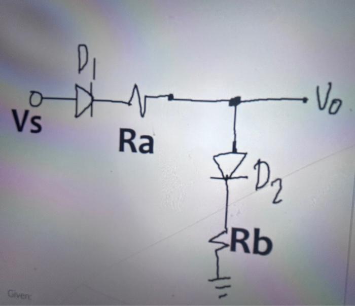 Given: Vs= 7 VRA= 3.7 kilo-ohmsRB= 11.2 | Chegg.com