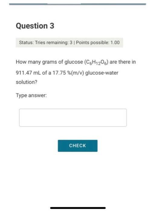 Solved Question 3 Status: Tries remaining: 3 | Points | Chegg.com