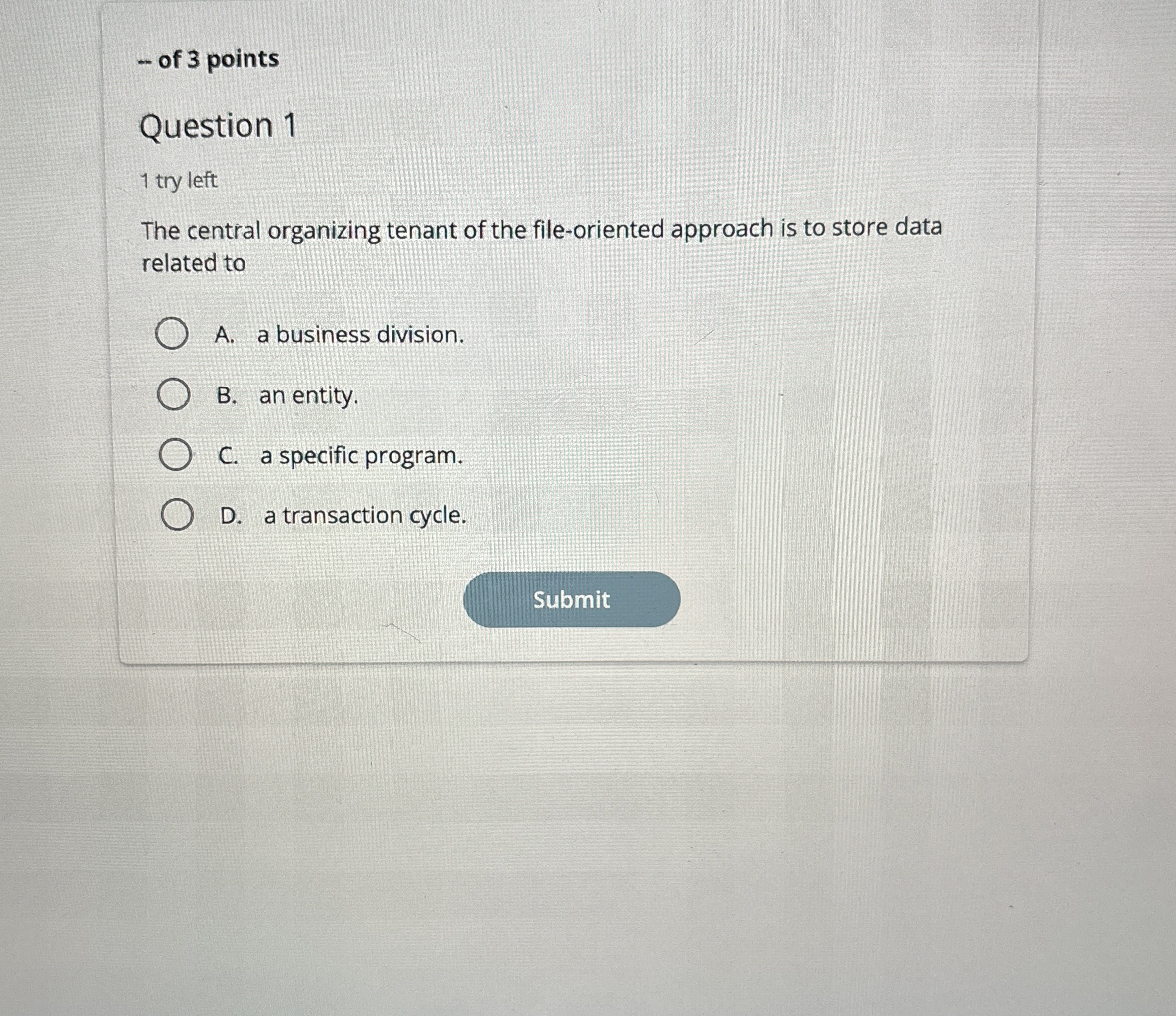 Solved of 3 ﻿pointsQuestion 11 ﻿try leftThe central | Chegg.com