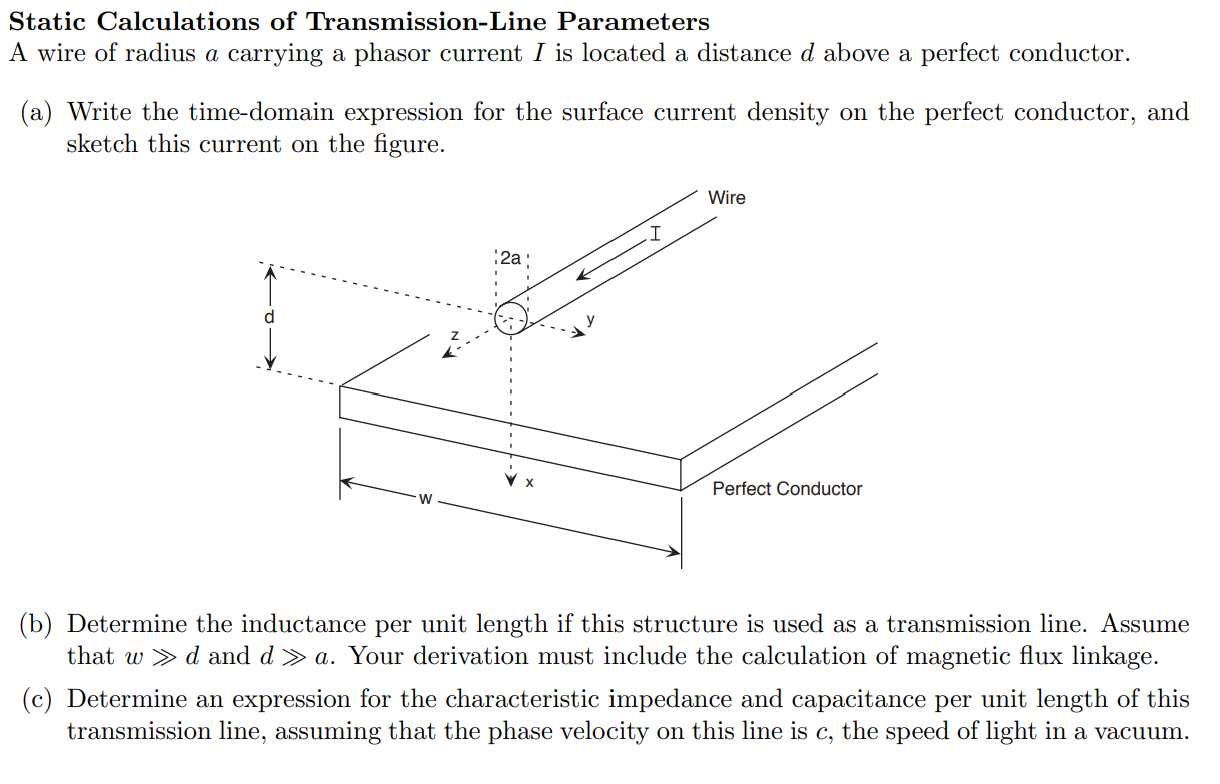 Solved Static Calculations of Transmission-Line Parameters A | Chegg.com