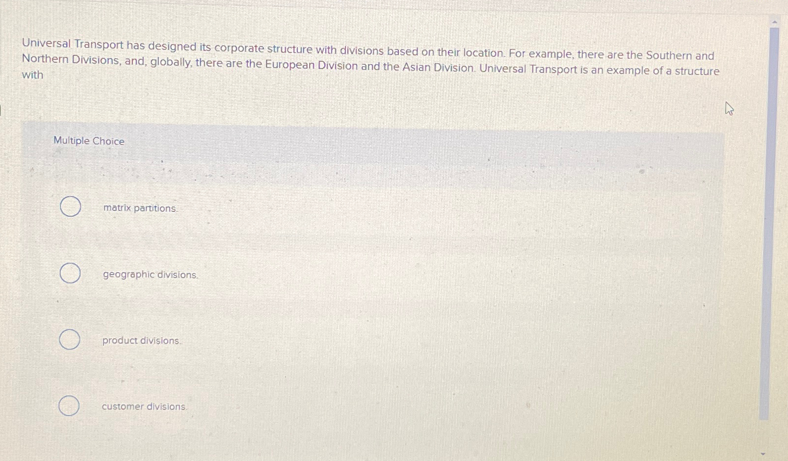 Solved Universal Transport has designed its corporate | Chegg.com
