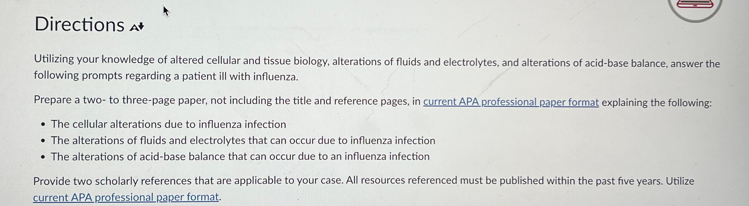 Solved DirectionsUtilizing your knowledge of altered | Chegg.com