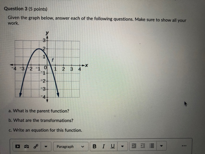 Solved Given the graph below, find the domain and range. у | Chegg.com
