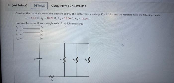 Solved Consider the circuit shown in the diagram below. The | Chegg.com